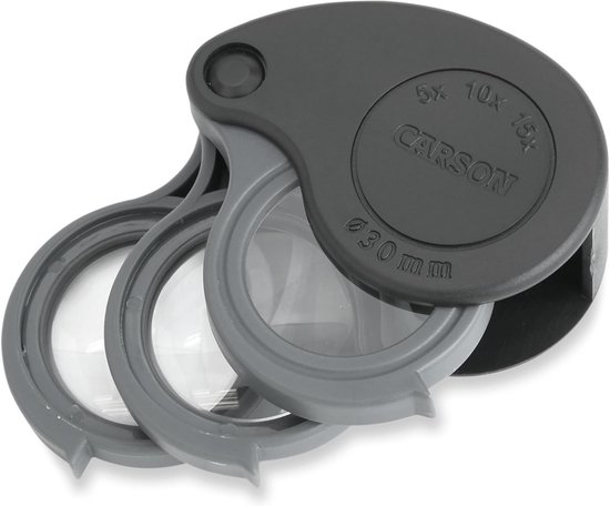 Pocket Vergrootglas 5x/10x/15x met Opvouwbare Lens en Beschermhoes | bol