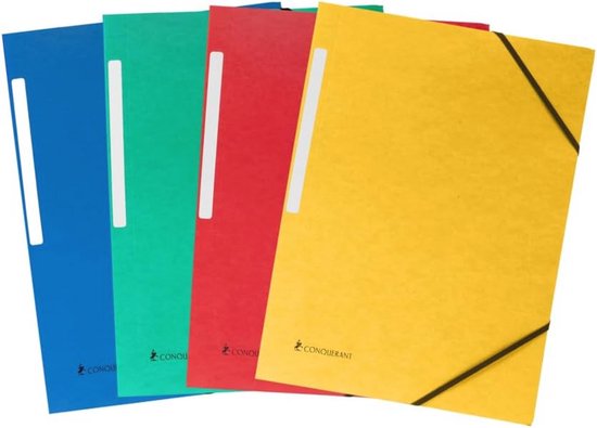 Set van 10 Mappen met 3 Kleppen A4 met Elastiek, Gerecycled ...