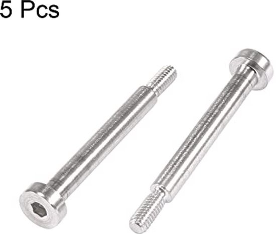 5 Stuks M4 Schouderbouten - 304 RVS - Hexagon Socket - 35 mm Lengte | bol