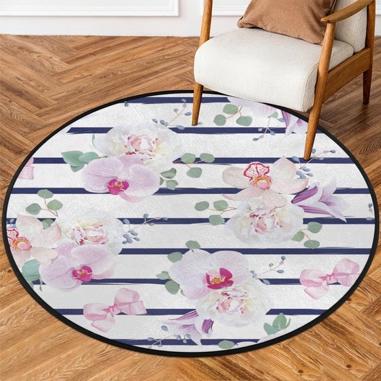 Rond tapijt 150 cm - zacht en antislip, wasbaar vloerkleed met ...