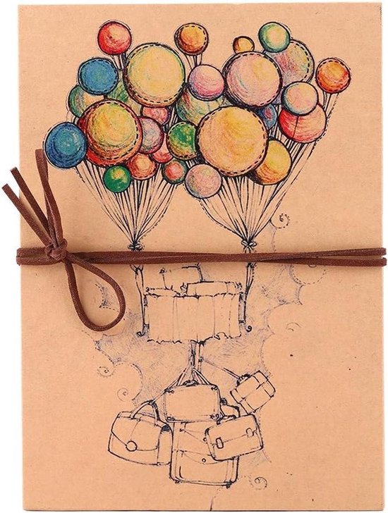 Plakboek met Ballon Cover - Handgemaakt Fotoalbum van Kraftpapier ...