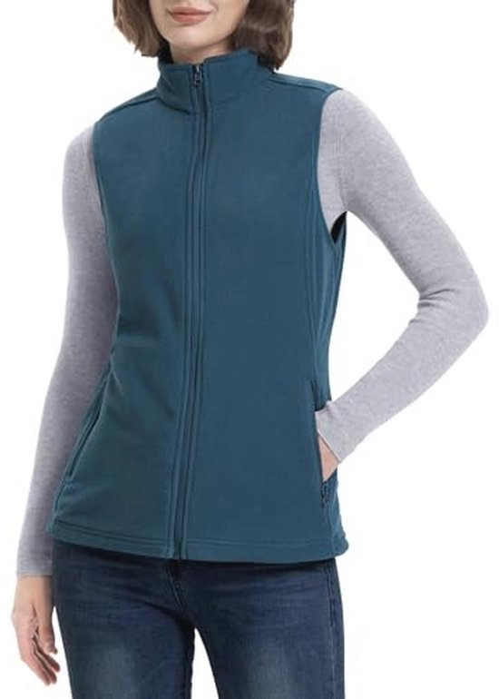 Ultralicht dames fleece vest met opstaande kraag en ritssluiting | bol