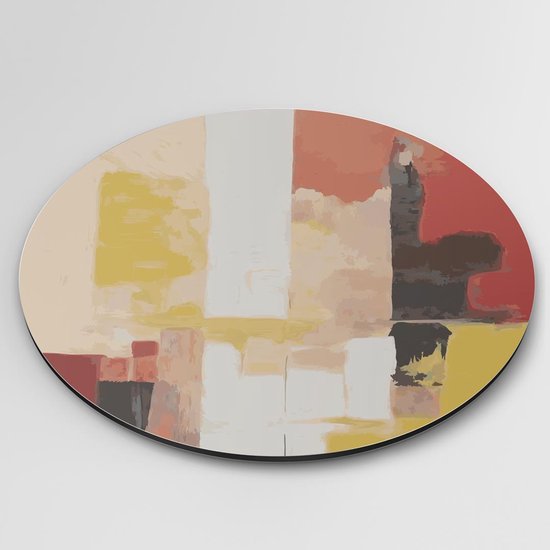 Abstrakte Kleurenpracht Muurcirkel - Luxe Muurcirkel 60x60 cm op Dibond ...