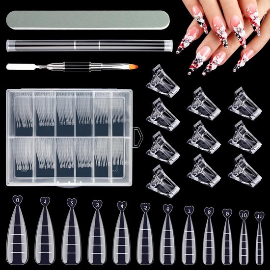 Complete Set voor Nagelvorming en -verlenging met Dubbelzijdige Kwast ...