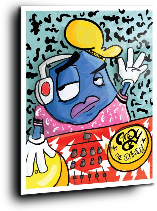 ANDJ. Andy the Dandy. - Meerdere kleuren - Canvas 60 x 80 cm Zw | bol