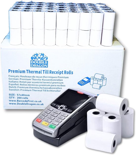 Premium Thermisch Papier Kassabon Rol 57 x 40 mm voor PDQ en EPOS ...
