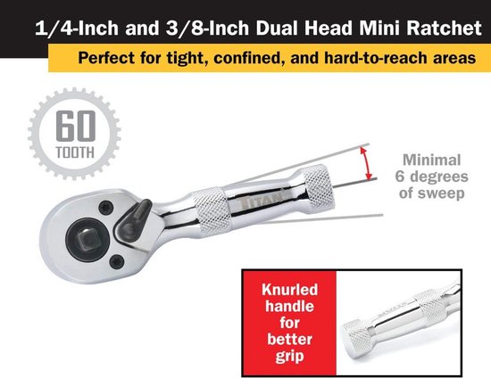 Mini Ratchet 1/4 en 3/8 Inch - Meerkleurig | bol