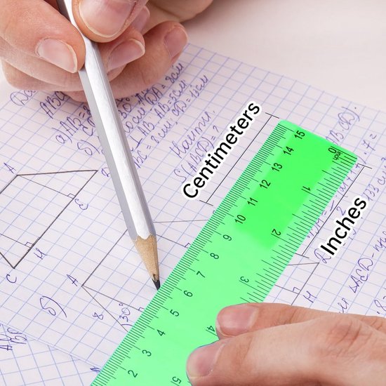 Set van 6 transparante linialen 15 cm met centimeters en inches | bol
