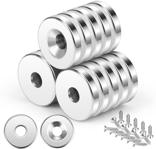 36 sterke mini-magneten met schroefgaten - Neodymium magneten voor ...