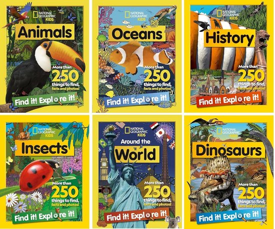 Zoek- en Vind Boeken Set 6 Delen: Dieren, Oceanen, Geschiedenis ...