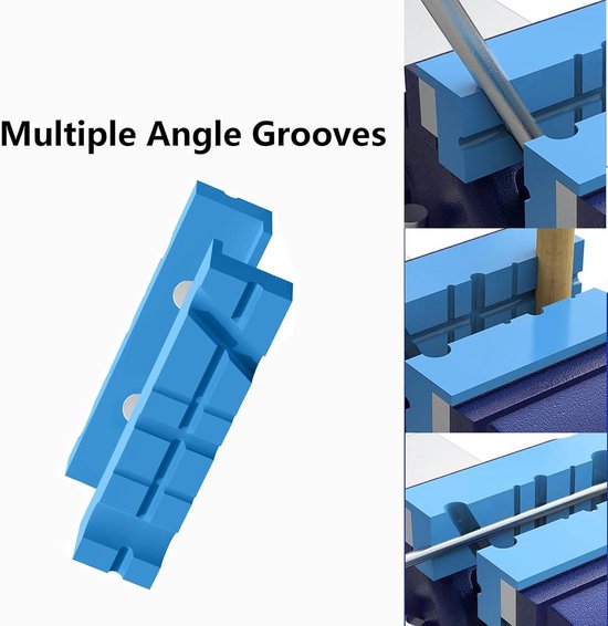 2-Pack Magnetische Vise Kaak Pads - Multi-Groove Design - Duurzame TPU ...
