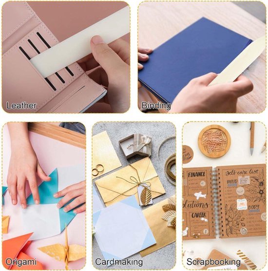 KARZO - Set van 4 bone folder paper creasers voor vouwen, rillen en ...