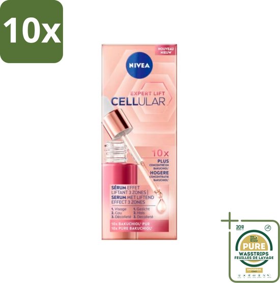 10 x NIVEA - Gezichtsserum - CELLular Expert Lift - Met Bakuchiol ...