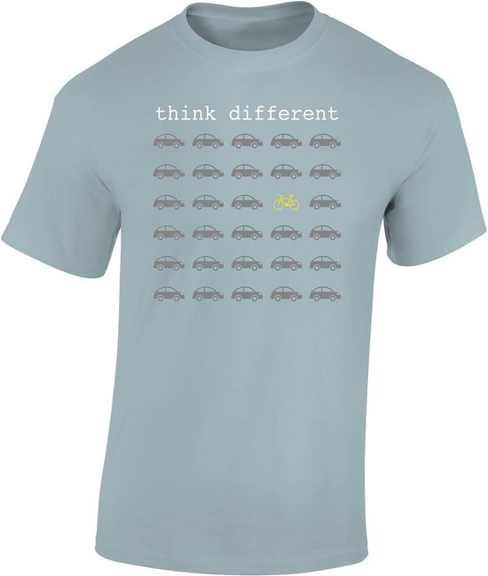Heren T-shirt Fietsen 'Think Different' - Sportshirt voor Racefiets en E-bike | bol