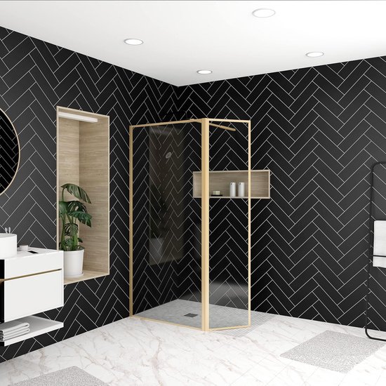 Inloopdouche met Draaibare Deur 200x90cm - Veiligheidsglas en Luxe ...