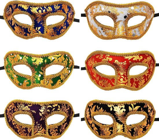 Set van Venetiaanse Maskers met Kant voor Carnaval en Feest | bol