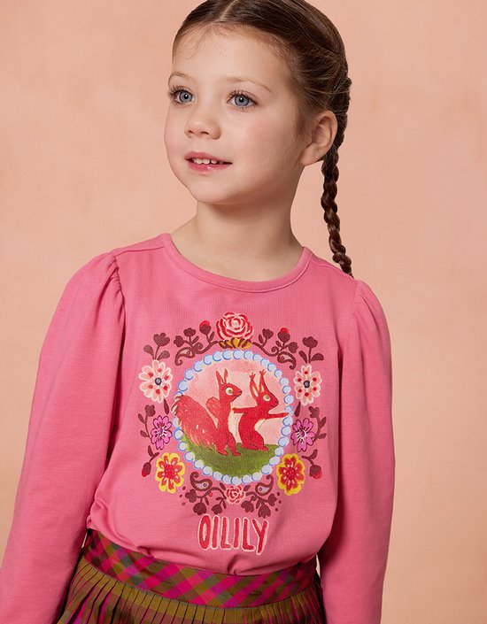 Oilily - Triangle l.sl. T-shirt - Roze - 122/7yr | bol