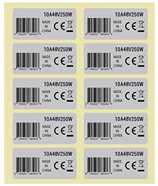 10 Stuks Waterdichte Motor Stickers voor Mid Drive Motoren - 10A 48V ...