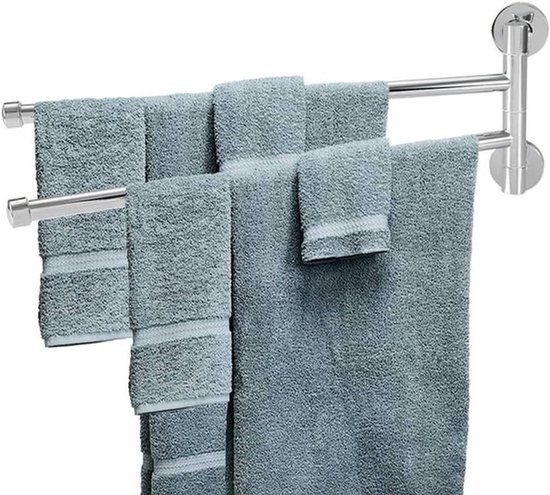 KARZO - Wandmontage Handdoekhouder met 2/3 draaibare staven - RVS ...