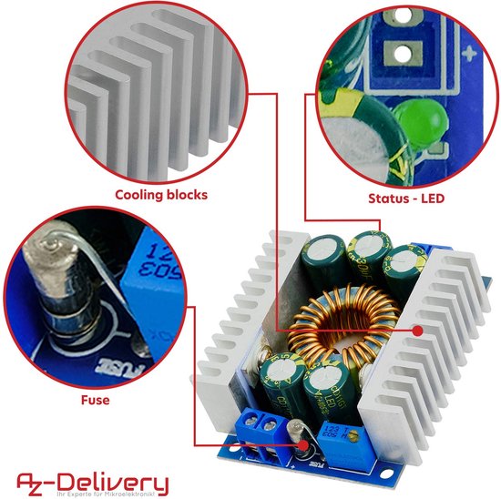 Step-Down Buck Converter Module 12A 100W Adjustable DC-DC Power Supply ...