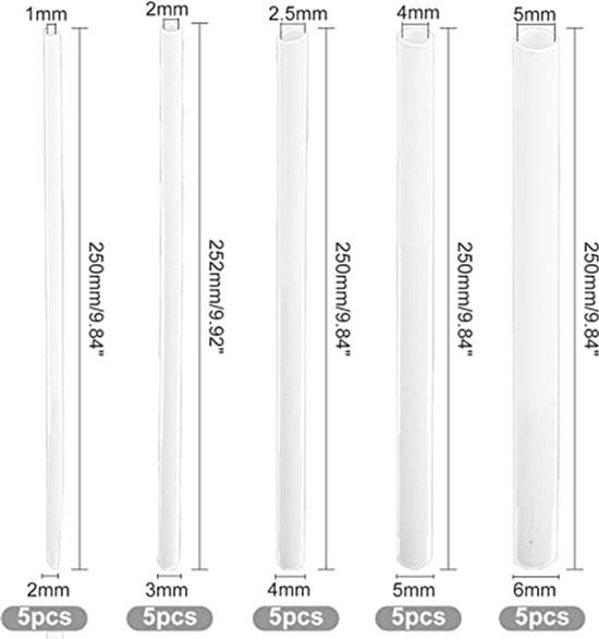 KARZO - 25 Stuks ABS Plastic Staven, Ronde Holle Buizen voor DIY ...