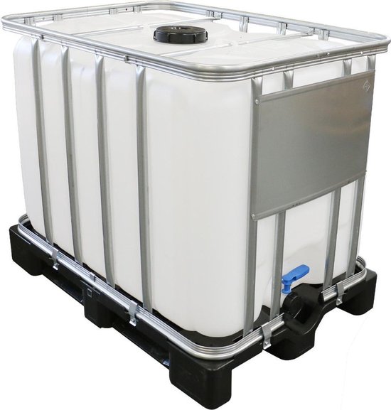 IBC Container Nieuw 600 liter Wit - Kunststof Onderstel | bol.com