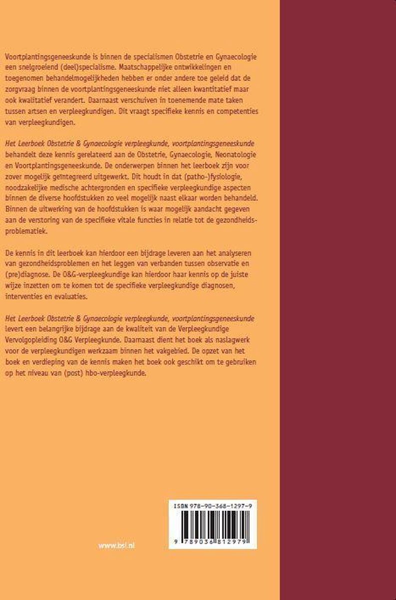 Leerboek obstetrie en gynaecologie verpleegkunde | 9789036812979 | Haan ...