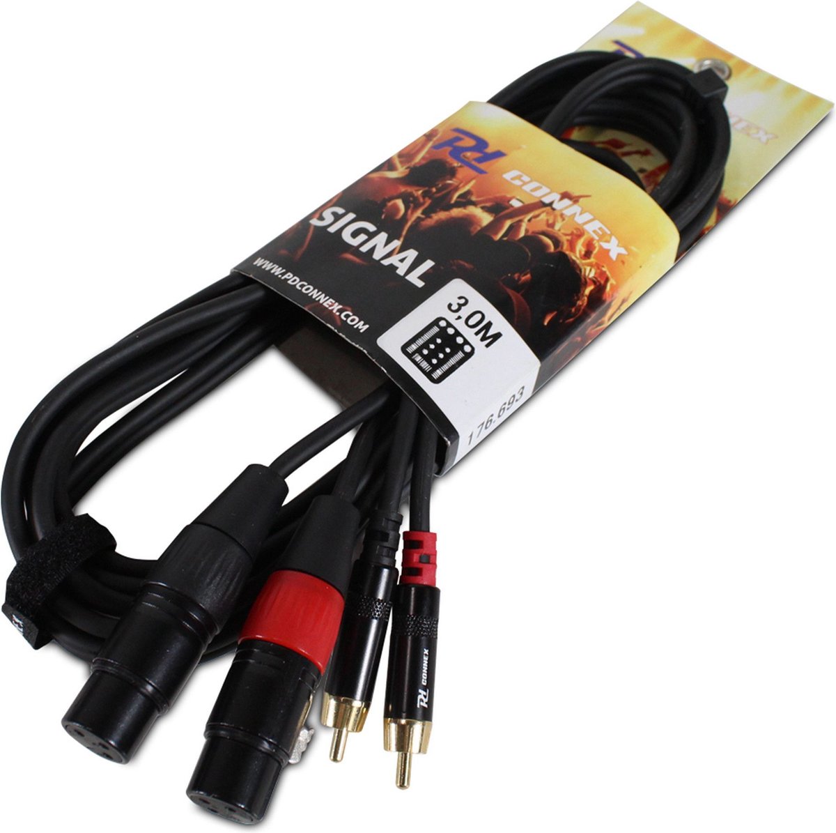 PD Connex Kabel 2x XLR Female - 2x RCA Male 3m | bol