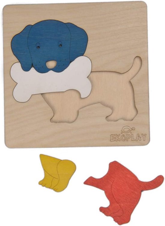 Houten Jigsaw Puzzels voor Peuters en Kleuters - 4 Delig Dieren ...