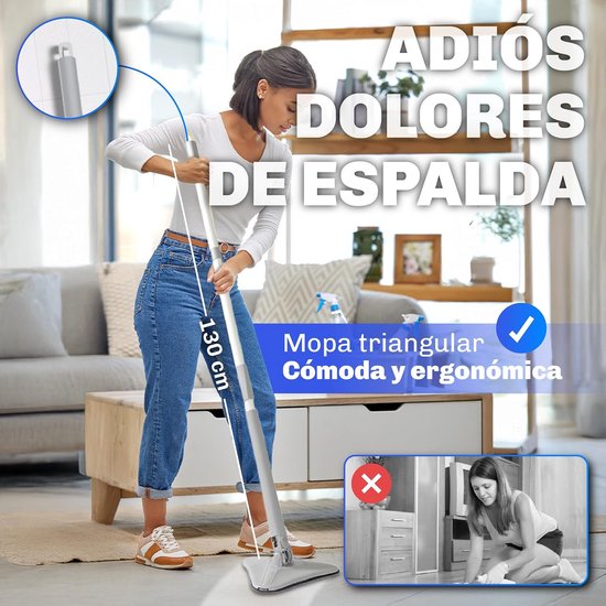 Driehoekige Dweil met 3 Vullingen voor Efficiënte Reiniging | bol