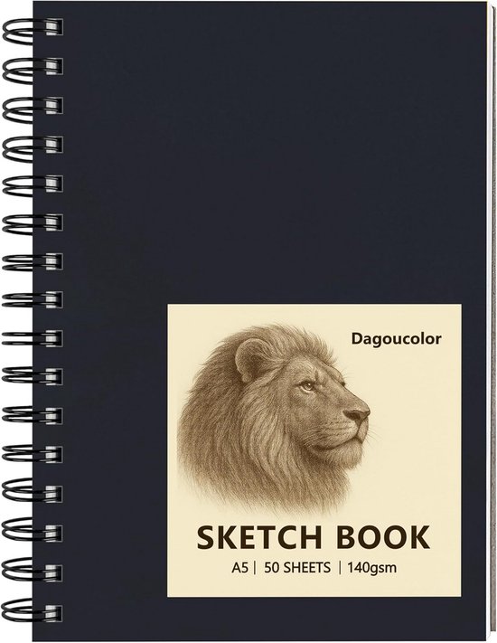 Schetsboek A5 140gsm Spiraalgebonden Tekenblok voor Potlood en Pastel | bol