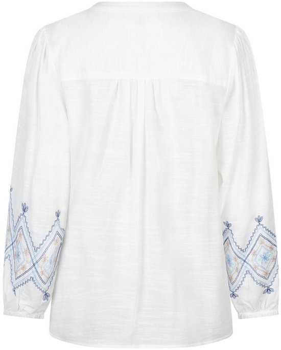 Red Button Blouse Blouse Embroidery Srb4829 Blue Multi Dames Maat - XS ...