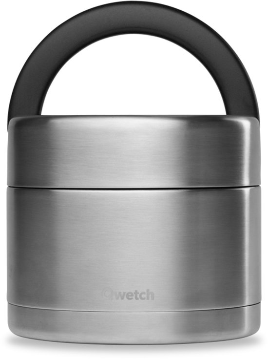 Qwetch - Boîte repas poignée isotherme - Inox- 850ml | bol