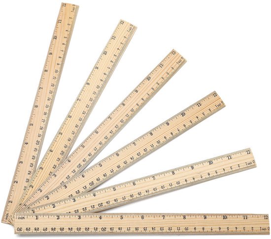25x Houten Linialen Set 30 cm en 12 Inch Dubbelzijdig - Ideaal voor ...