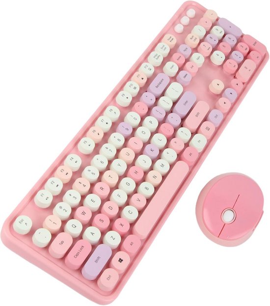 2.4GHz Draadloos Toetsenbord en Muis Set – Ergonomisch & Stiller – Plug ...