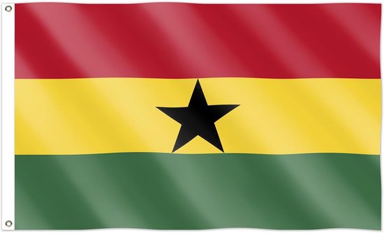 Ghana Vlag 152x90 cm - Grote Nationale Vlag met Oogjes voor Supporters ...