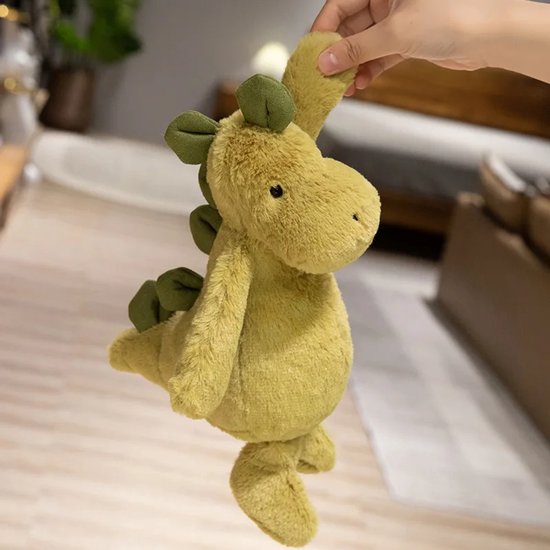 Kraftverdia Pluche Knuffel – 30 cm – Groene Verlegen Dinosaurus – Zacht ...