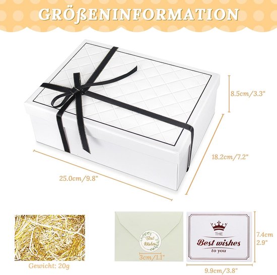 Zwarte rechthoekige geschenkdoos met deksel - Perfect voor bruiloften en... | bol