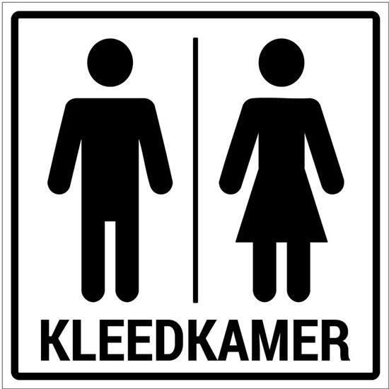 Kleedkamer sticker - vierkant - 15 x 15 cm | bol