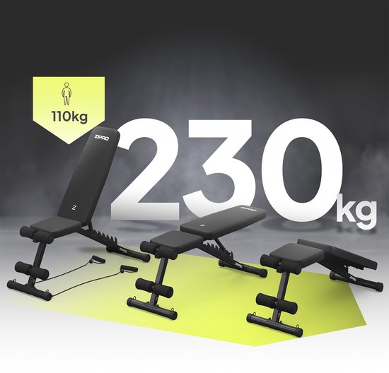 Zipro® Tempo Multifunctionele opklapbare halterbank met expanders ...