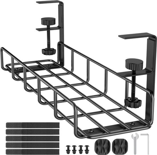 Onder Bureau Kabel Management Tray Geen Boor Staal - Kabel Organizer ...