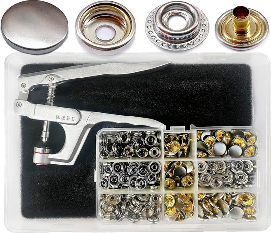 Set van 80 drukknopen - doe-het-zelf naai-accessoires - met tang | bol
