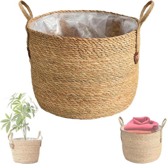 Rieten mand voor planten - Grote gevlochten bloempot van rotan ...