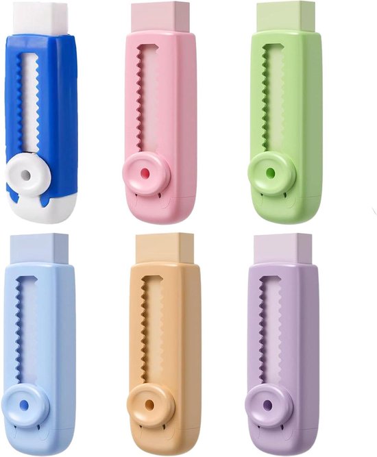 Rubber gum - Intrekbare Gummen Set van 6 Grote Gommen in Verschillende ...
