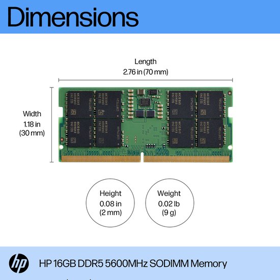 HP 16 GB DDR5 5600 SODIMM-geheugen | bol