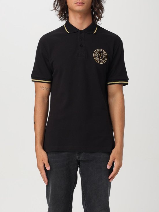 Short Sleeve Polo Shirt with Gold Accents - Black | bol