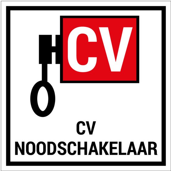 CV noodschakelaar sticker - 15 x 15 cm | bol