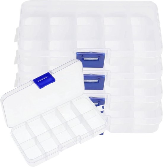 Allecto Premium - 4 Stuks Plastic Opbergdozen met 10 Compartimenten ...