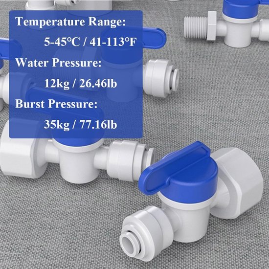 3/8" Tank Ball Valve - Quick Connect Ball Valve - Water Purifier Pipe ...