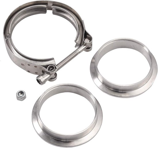 Auto Uitlaat V Bandklem Kit - RVS - 76 mm - Voor Turbo - Uitlaat Flens ...